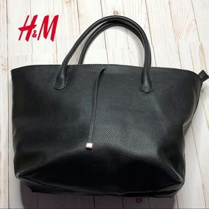 H&M Bags | Brown Leather H And M Tote | Poshmark
